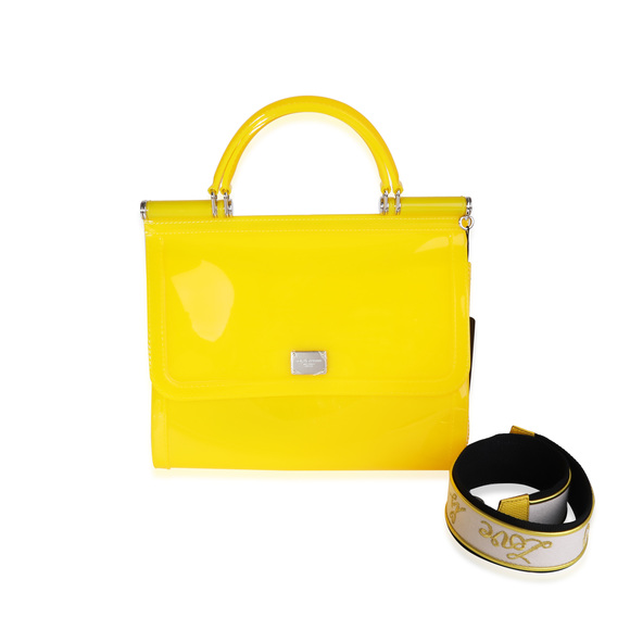 Dolce & Gabbana | Bags | Dolce Gabbana Yellow Pvc Miss Sicily Jelly Top ...